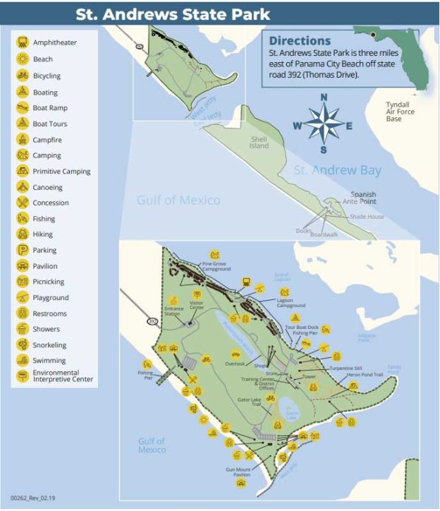 Park Map & Directions | St. Andrews State Park & Shell Island